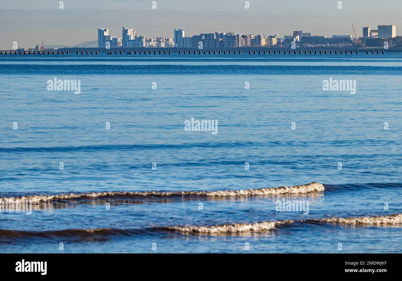 Platinum Point modern apartment development and Cramond causeway ...