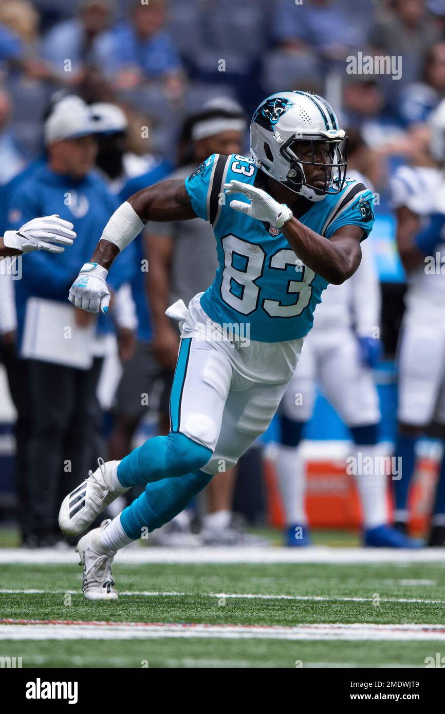 Carolina Panthers wide receiver David Moore (83) runs a pass route ...