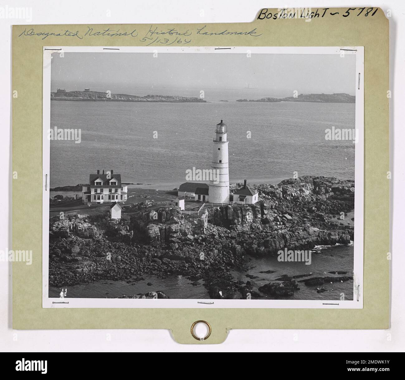 This image shows the Boston Light Station, located on Little Brewster ...