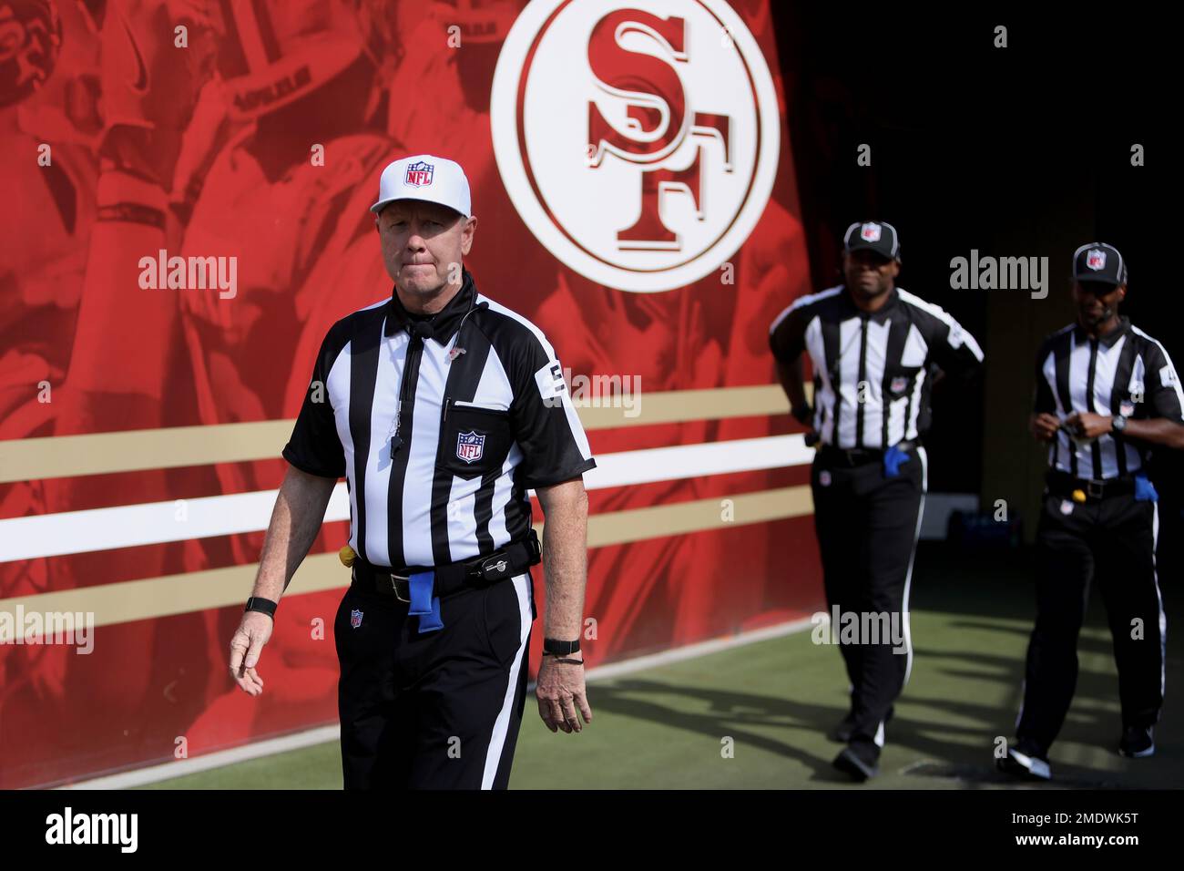 Referee Carl Cheffers (51) enters the field during an NFL football game ...