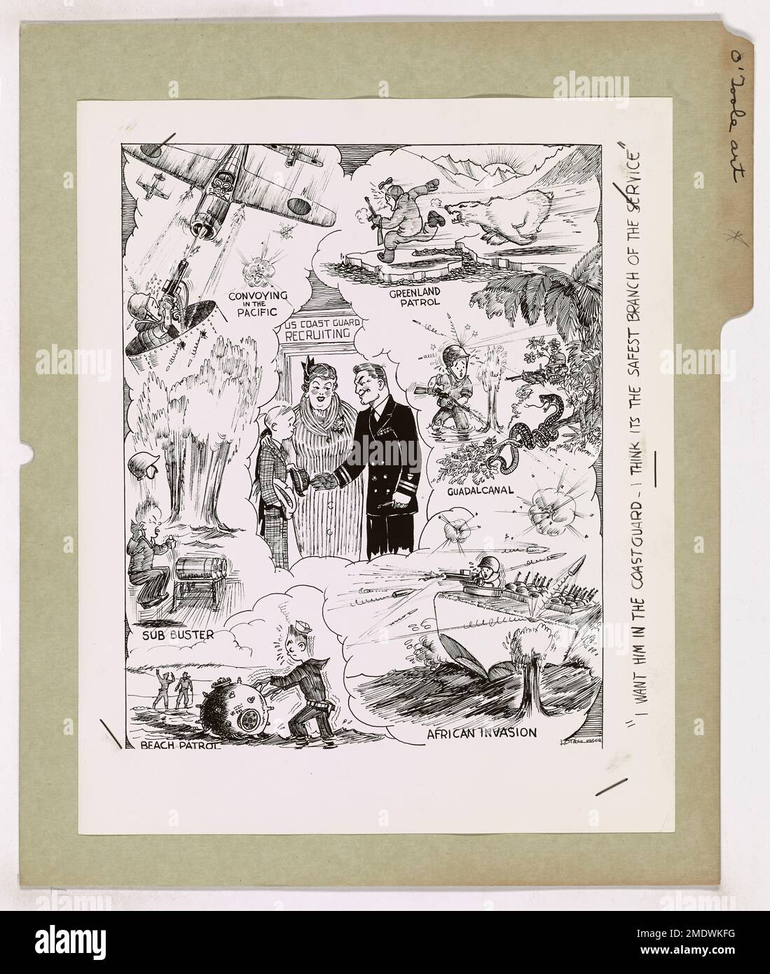 A piece of artwork by Coast Guard Combat Artist Larry O'Toole depicting ...