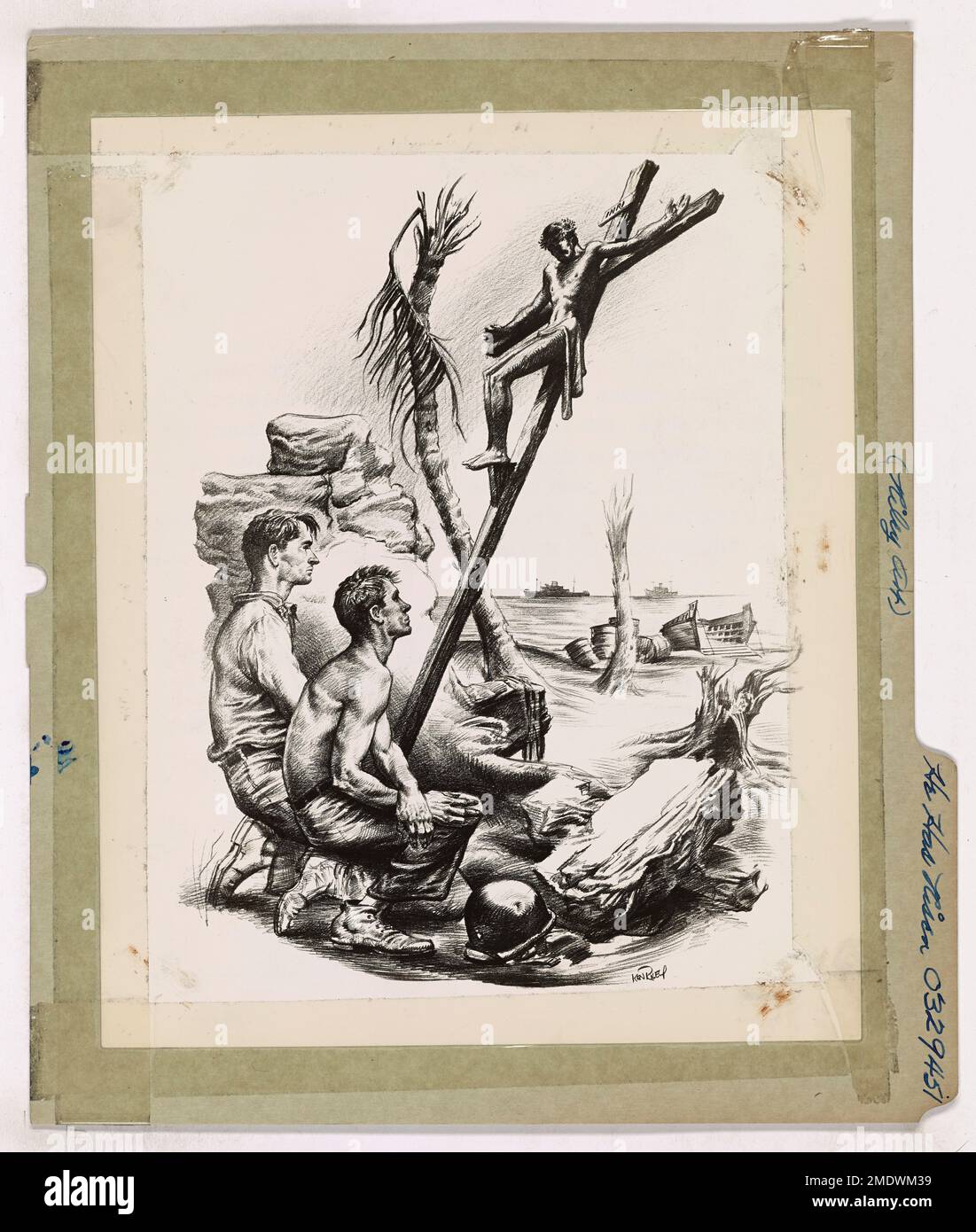 Two Coast Guardsmen kneel in prayer on Easter, as depicted by Coast ...
