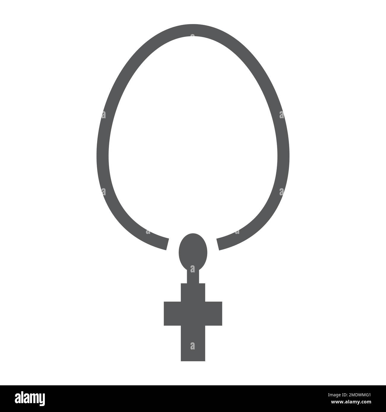 Necklace with cross glyph icon, jewellery and accessory, christian ...