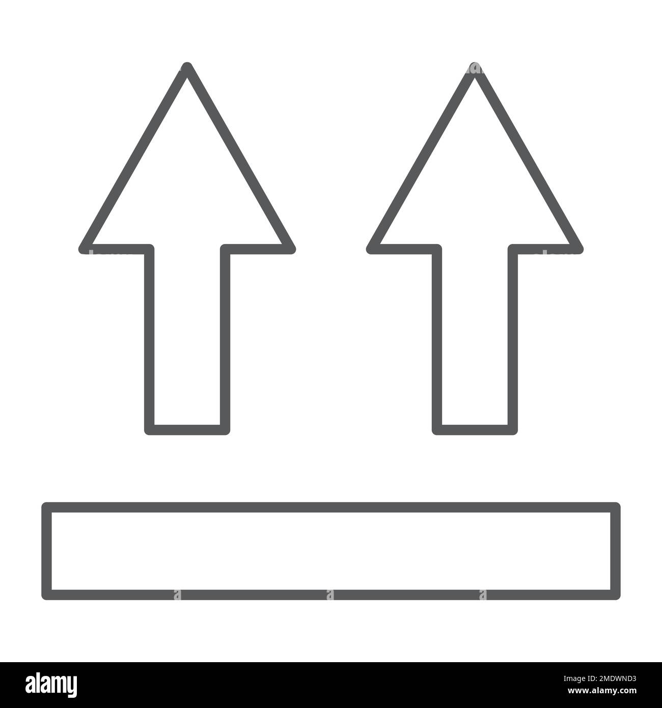 This side up thin line icon, packaging and label, arrows side up sign ...