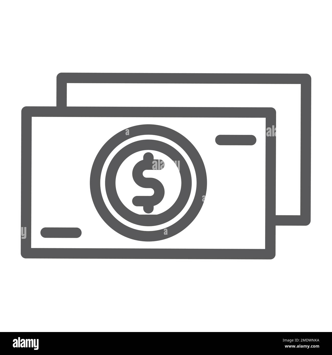 Cash line icon, currency and finance, money sign, vector graphics, a ...