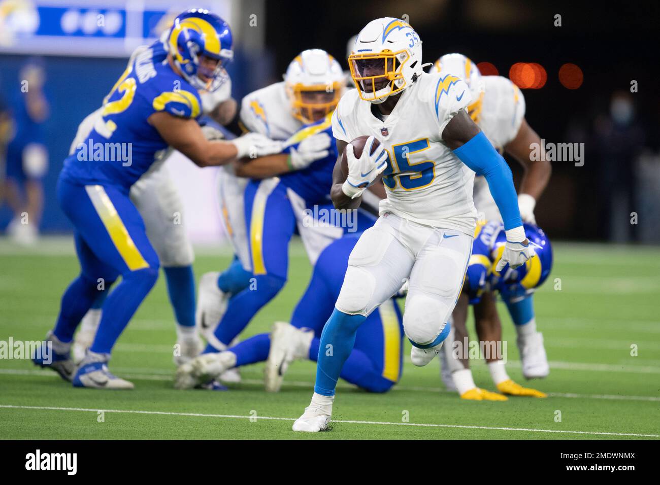 Los Angeles Chargers running back Larry Rountree III (35) sprints with ...