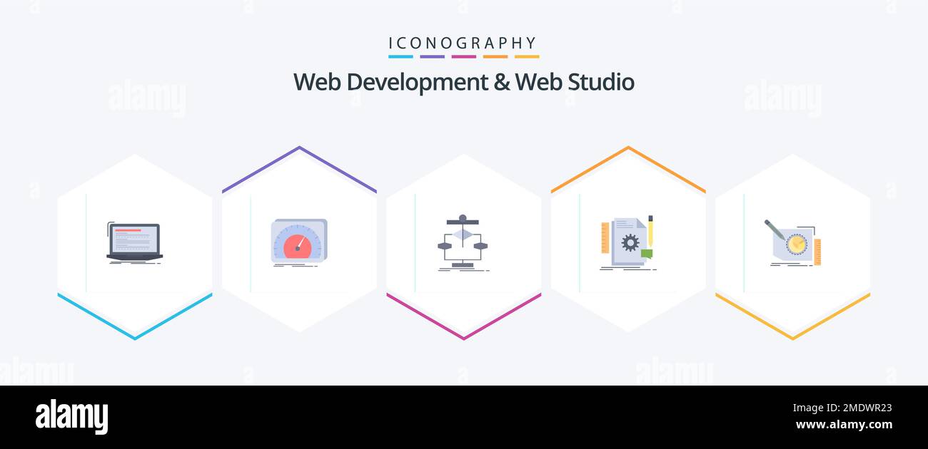 Web Development And Web Studio 25 Flat icon pack including develop ...