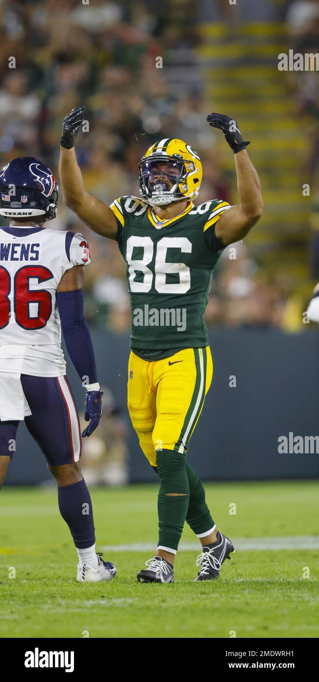Green Bay Packers wide receiver Malik Taylor reacts after the catch ...