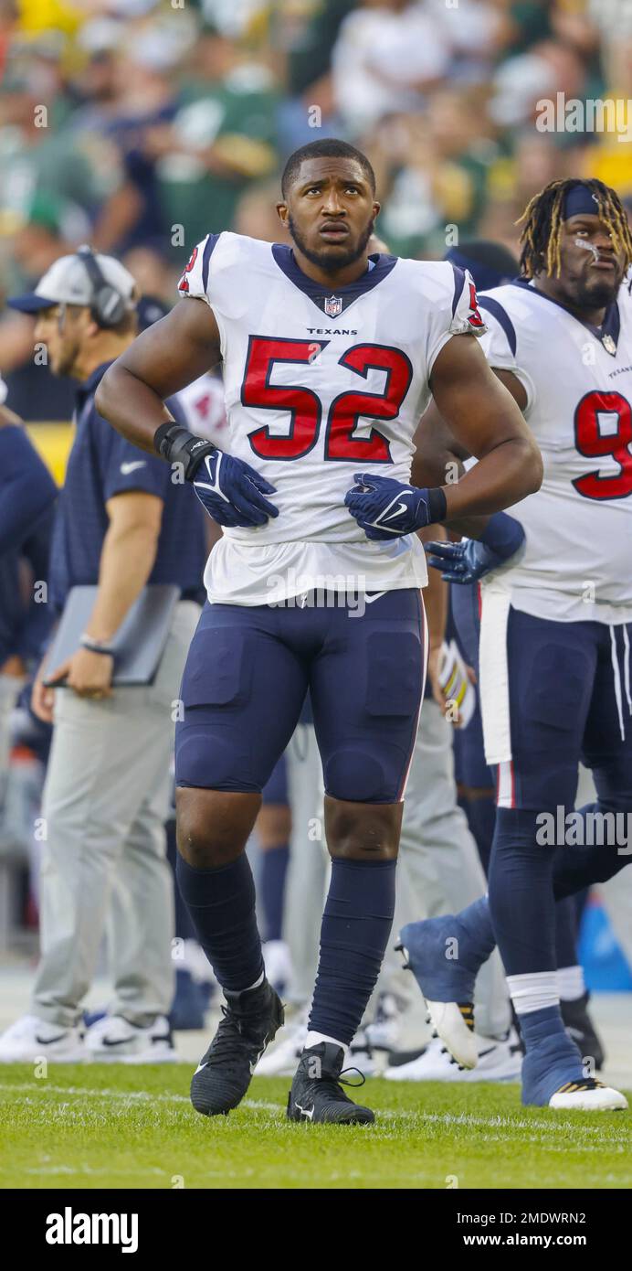Houston Texans defensive end Jonathan Greenard (52) before the Green ...