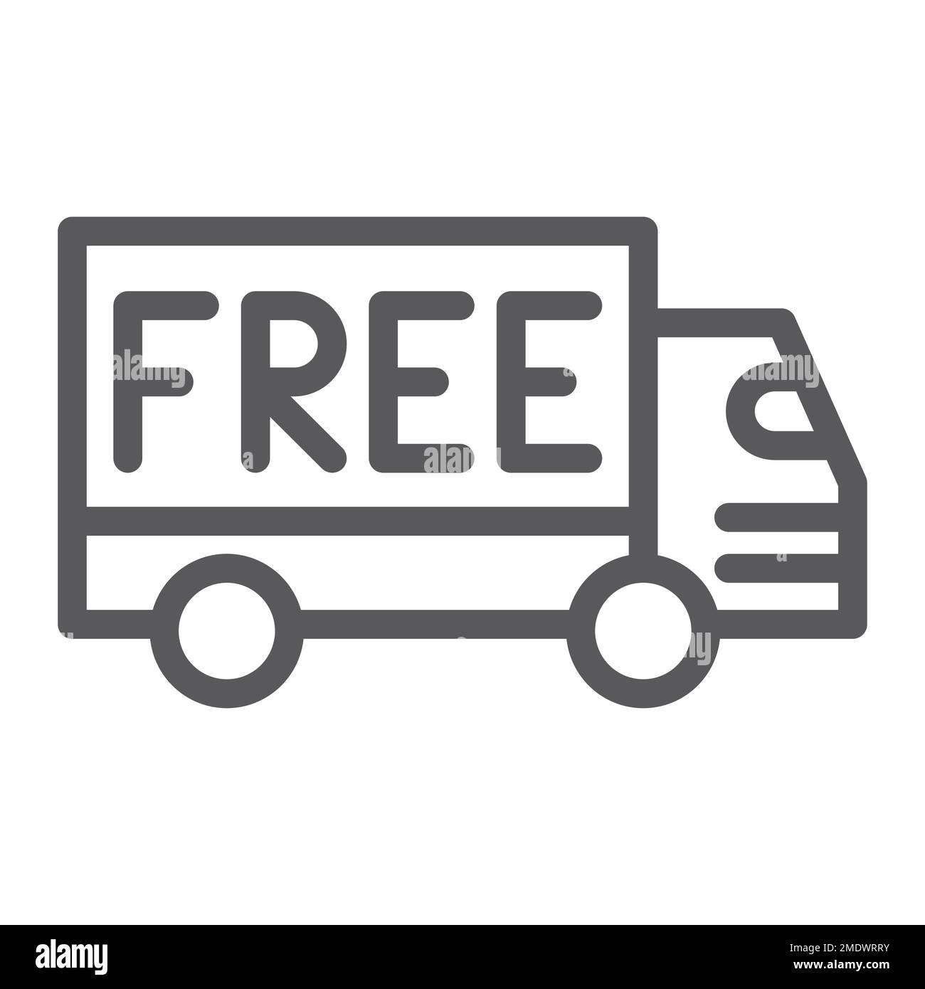 Free shipping line icon, cargo and transportation, truck sign, vector ...