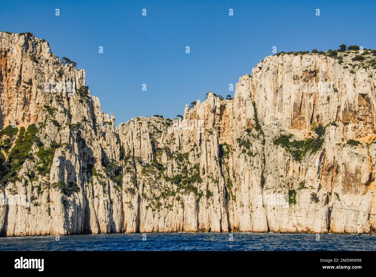 The cliffs of the Calanques National Park are sometimes forming the ...