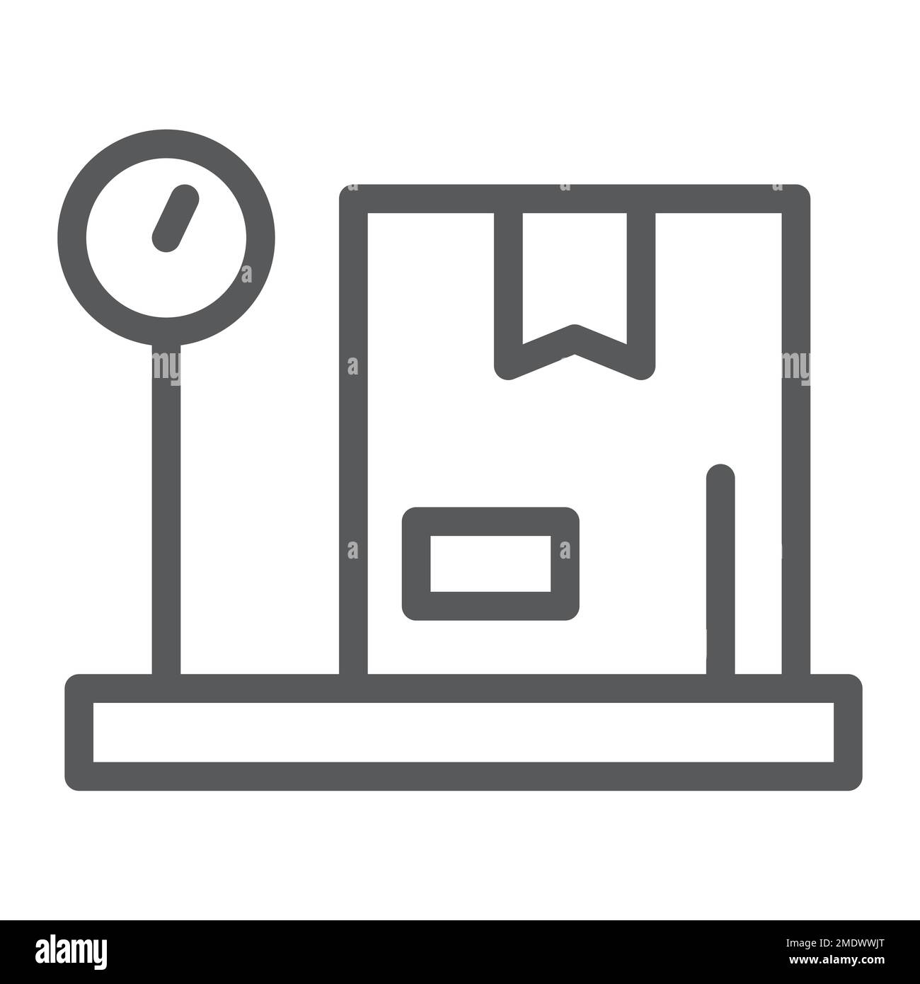 Weight scale line icon, freight and shipping, cargo scale sign, vector ...