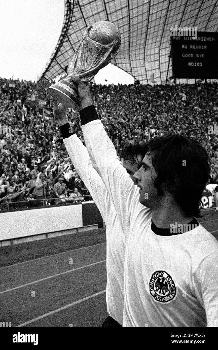 FILE - In this July 7, 1974 file photo West German forward Gerd Mueller ...