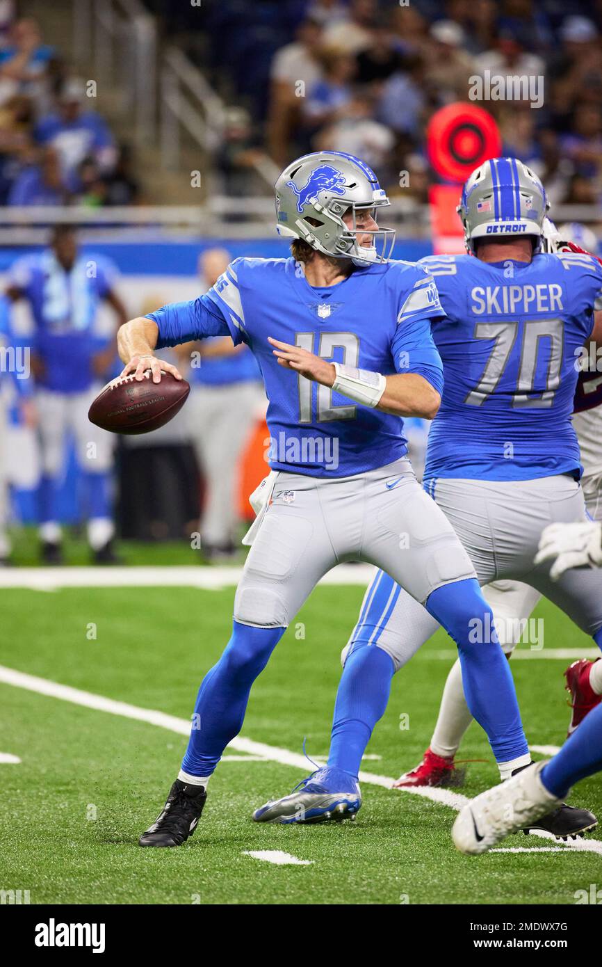 Detroit Lions quarterback Tim Boyle (12) in action against the Buffalo ...