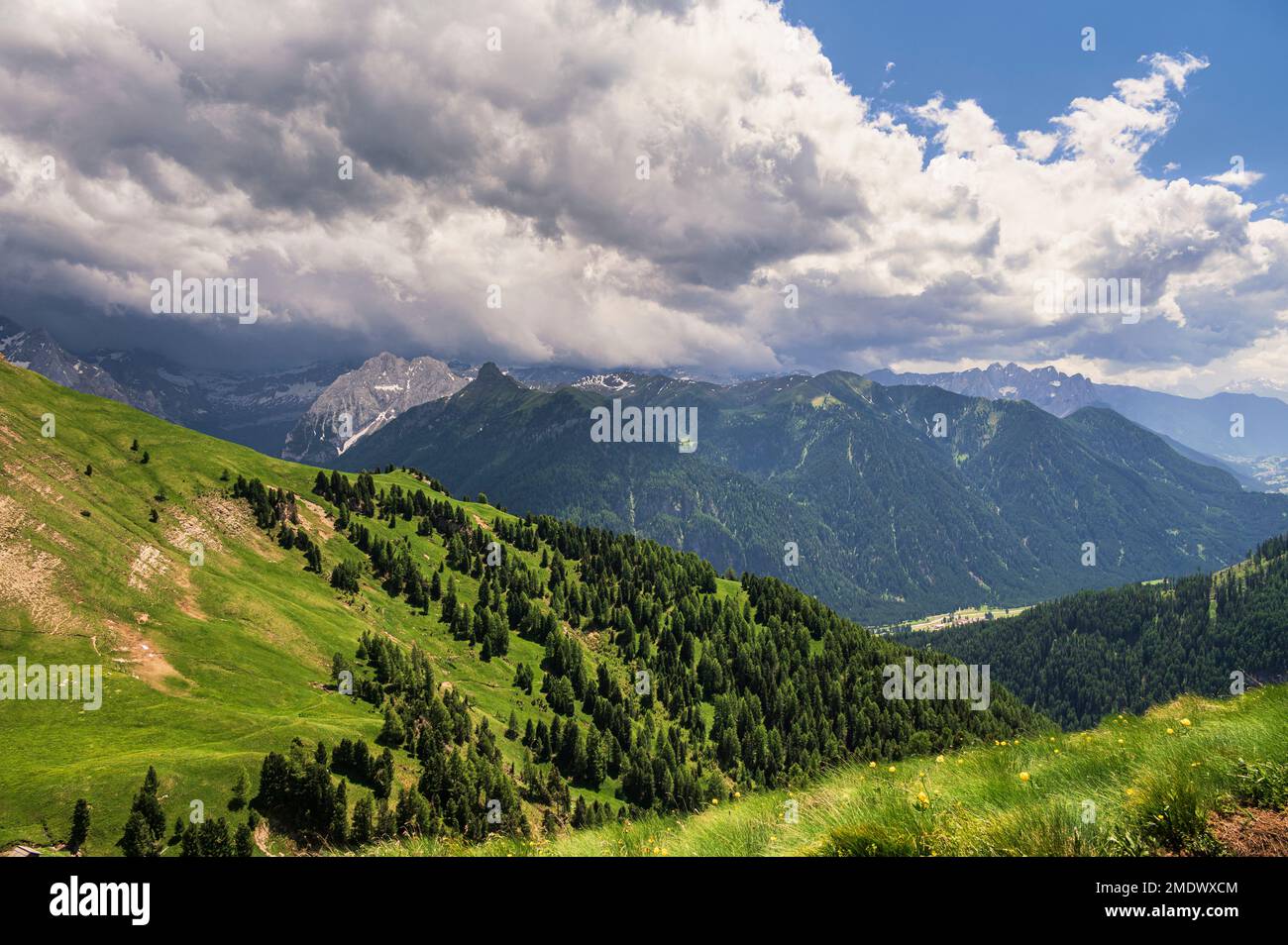 mountain landscape inside Col Rodella along the hike to Sandro Pertini ...