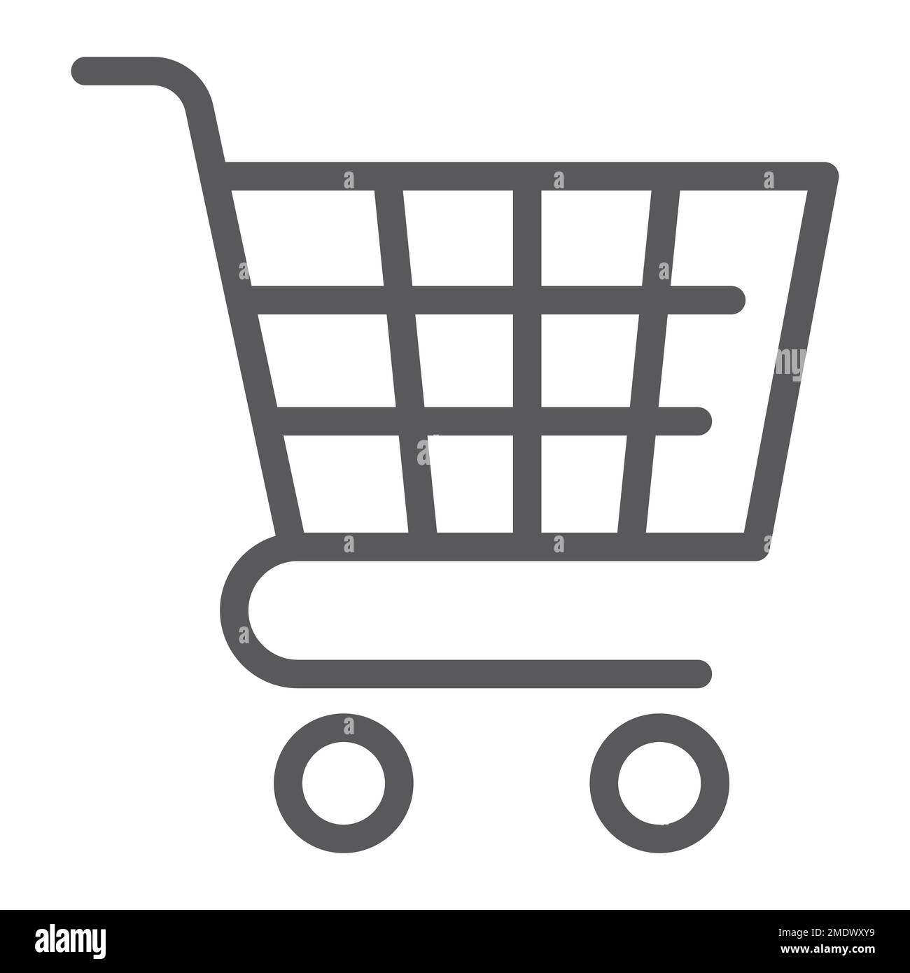 Trolley line icon, shop and market, cart sign, vector graphics, a ...
