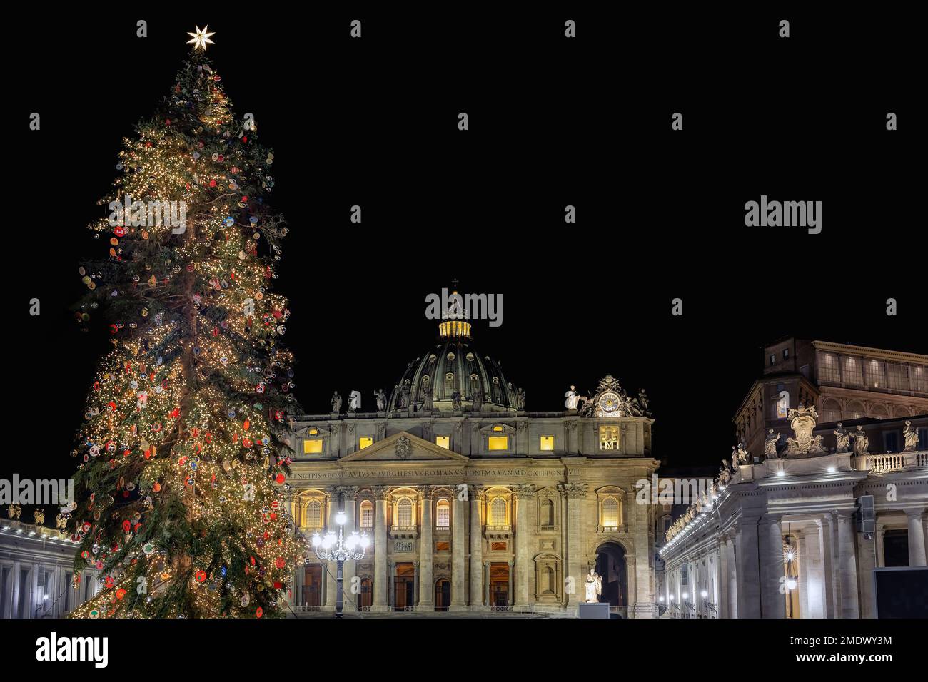 Rome, Italy - December 31, 2022: St. Peter's basilica decorated with ...