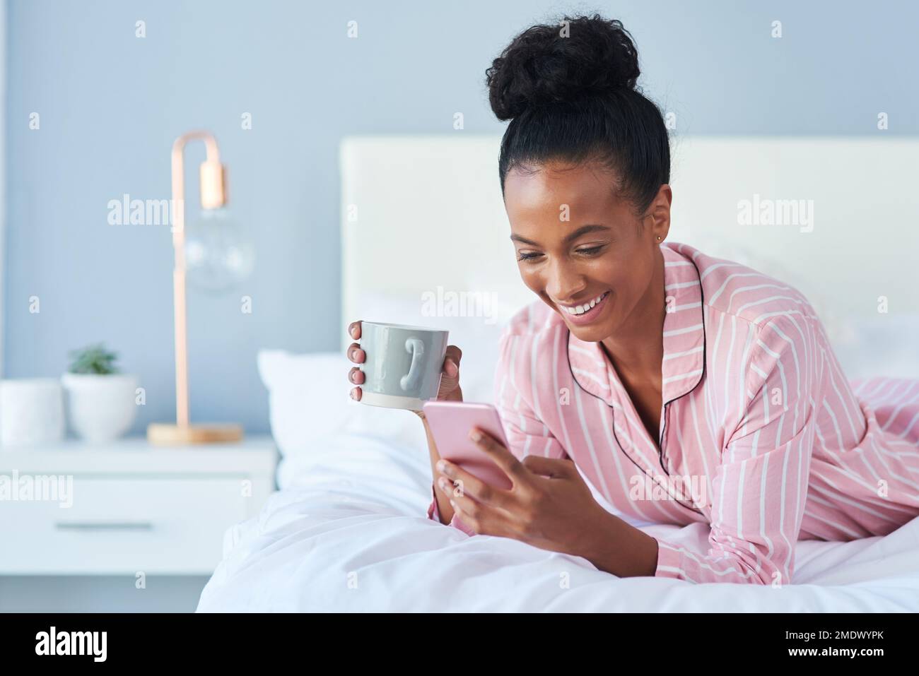 Woman drink coffee before bed hi-res stock photography and images - Alamy