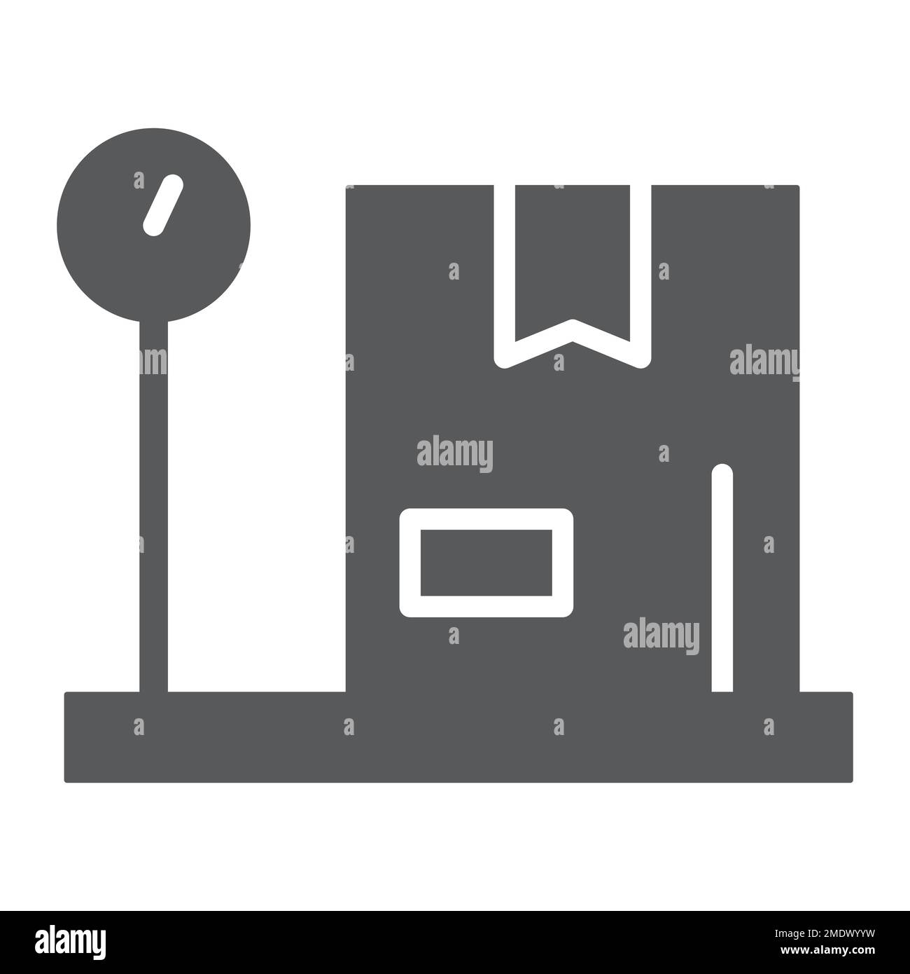 Weight scale glyph icon, freight and shipping, cargo scale sign, vector ...