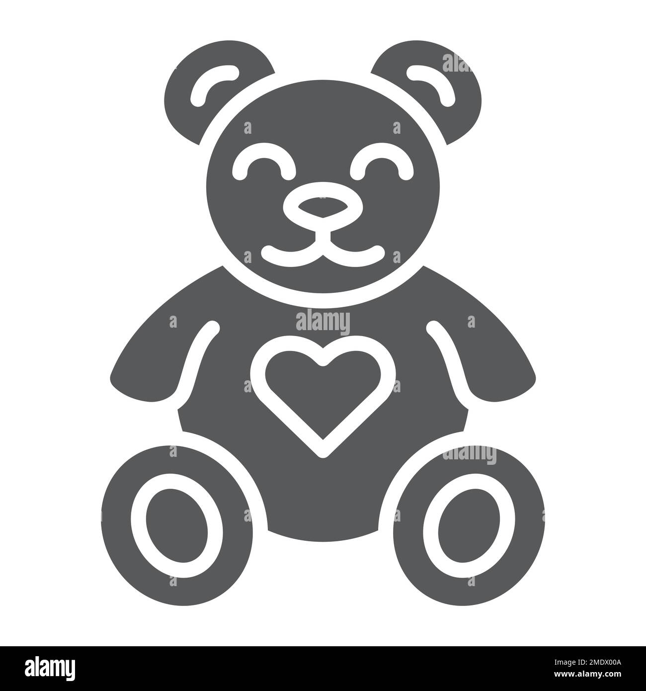 Teddy bear glyph icon, animal and child, plush toy sign, vector ...