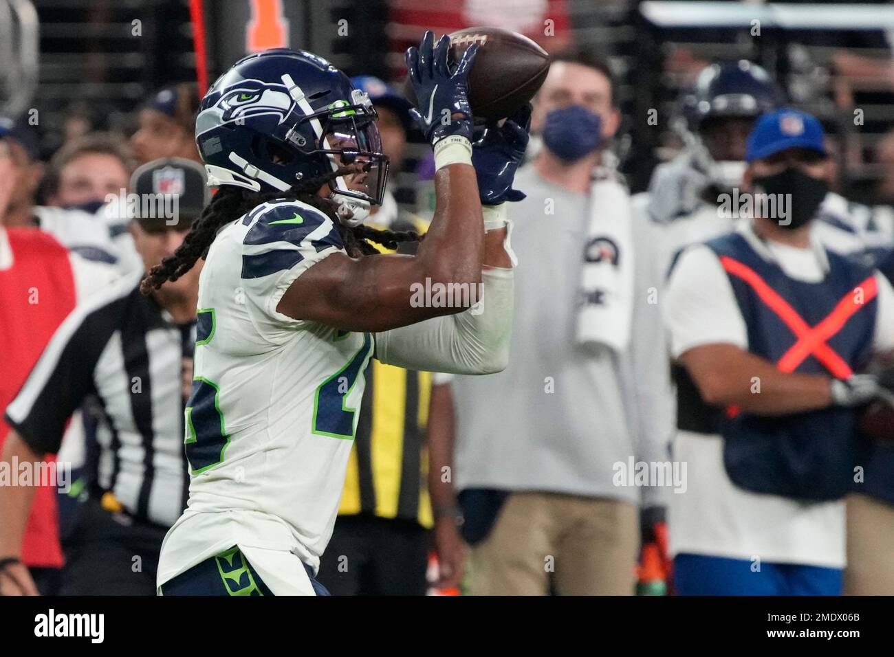 Seattle Seahawks defensive back Ryan Neal (26) makes an interception ...