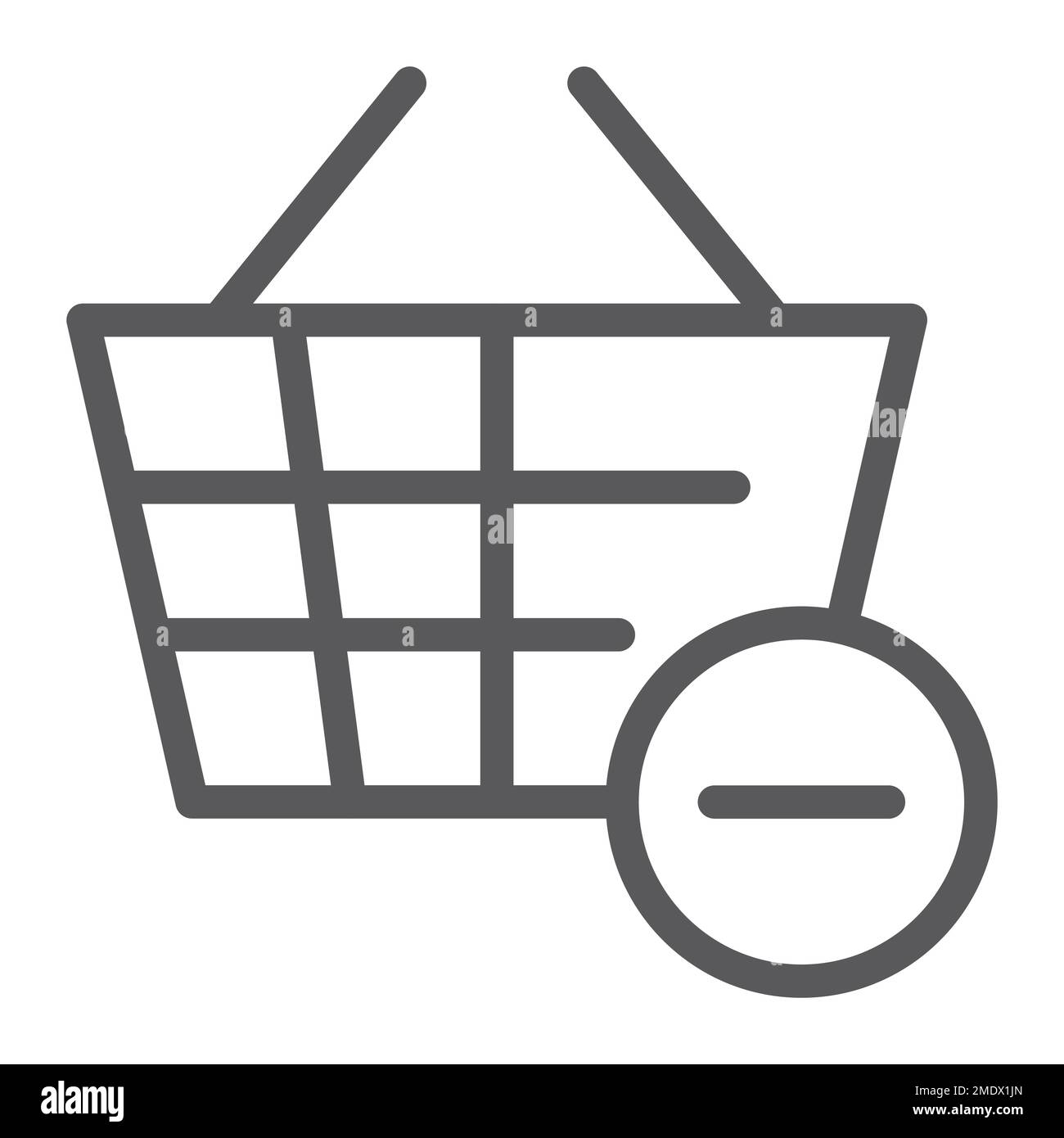 Remove from bucket line icon, shopping and commerce, basket sign ...