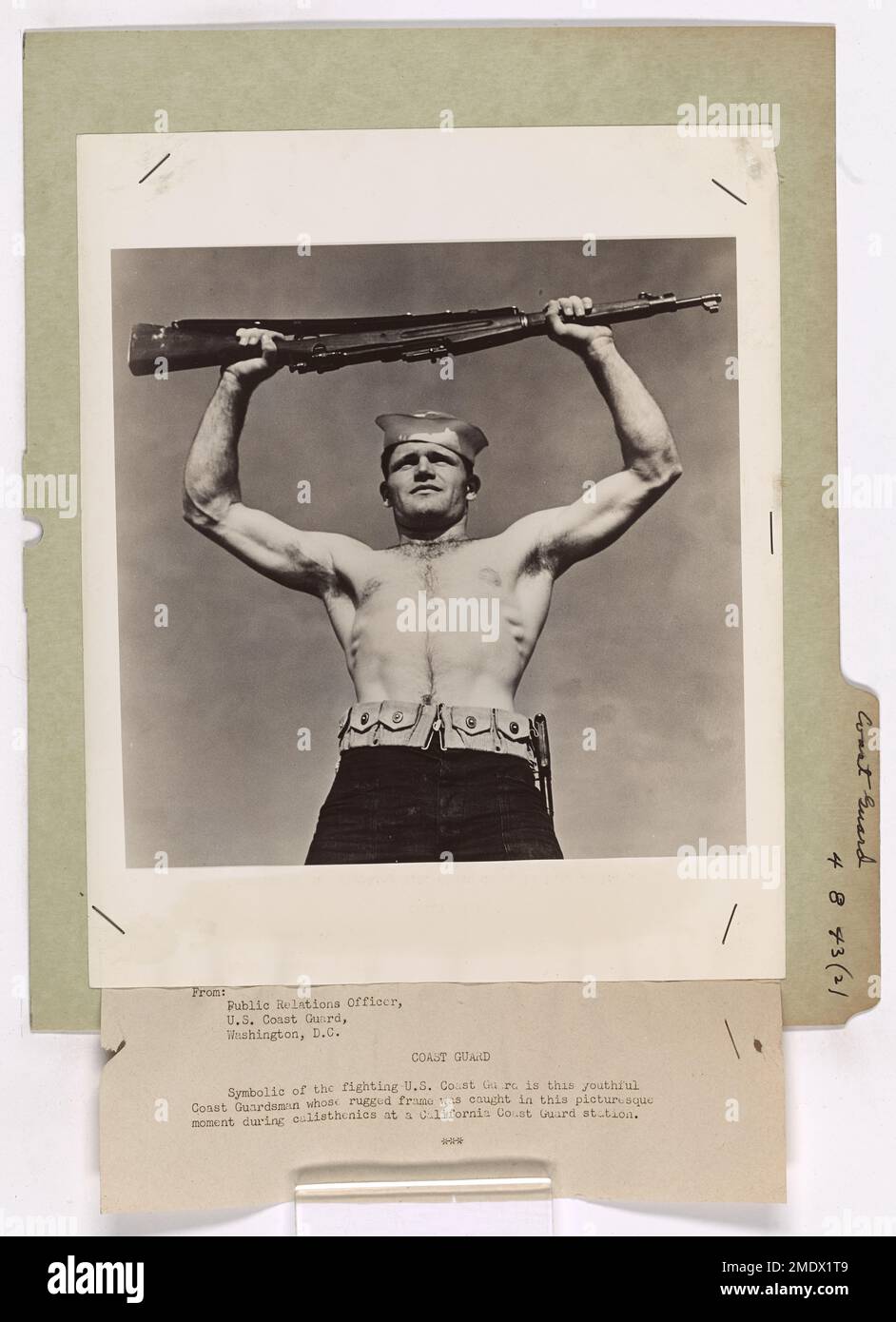 A Coast Guardsman practices calisthenics at a California Coast Guard ...