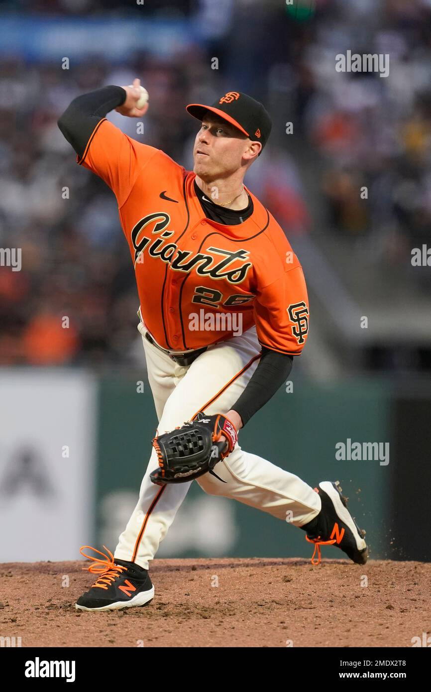 San Francisco Giants pitcher Anthony DeSclafani against the Colorado ...