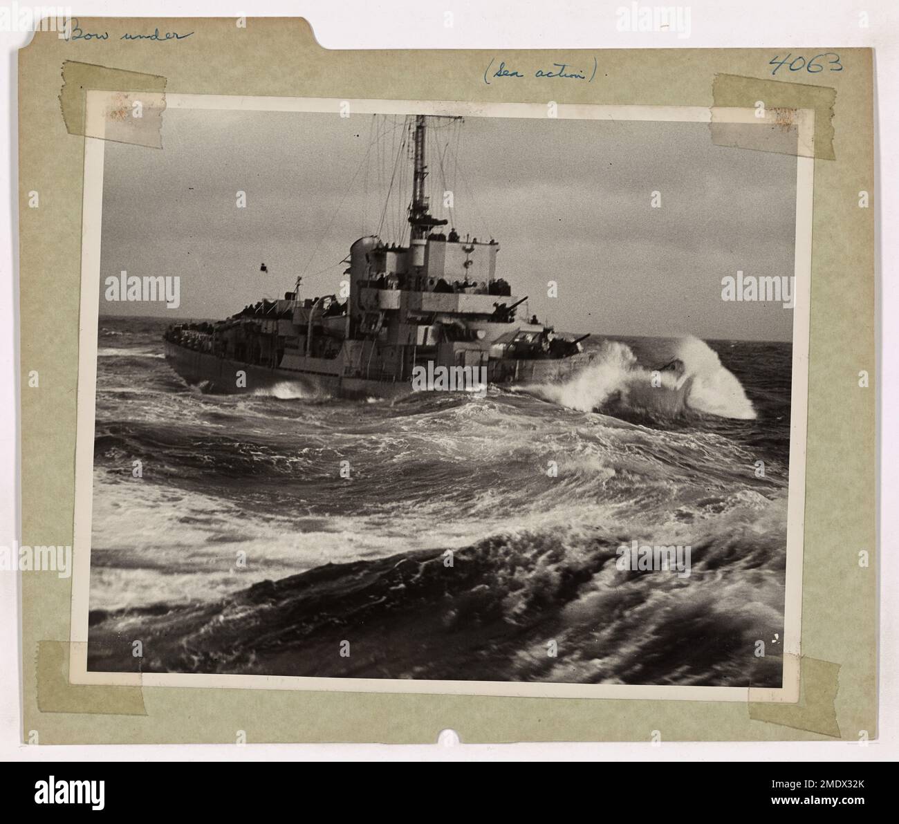 Bow Under. This image depicts a Coast Guard-Manned Destroyer as it ...