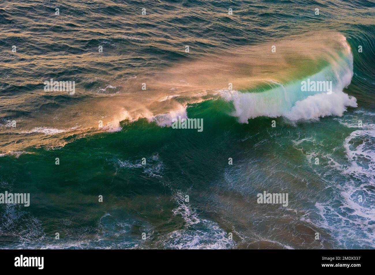A scenic view of strong sea waves seen on the coast of a beach Stock ...