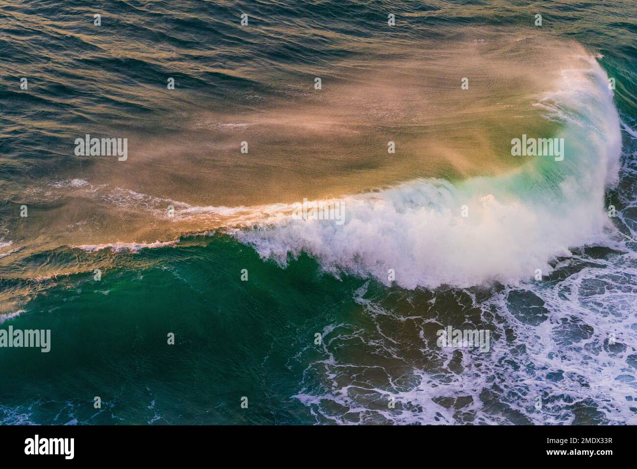 A scenic view of strong sea waves seen on the coast of a beach Stock ...