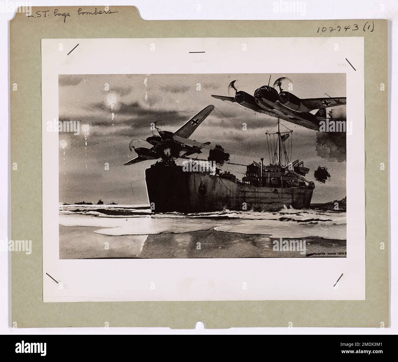 A watercolor illustration captures the explosion during a landing ...