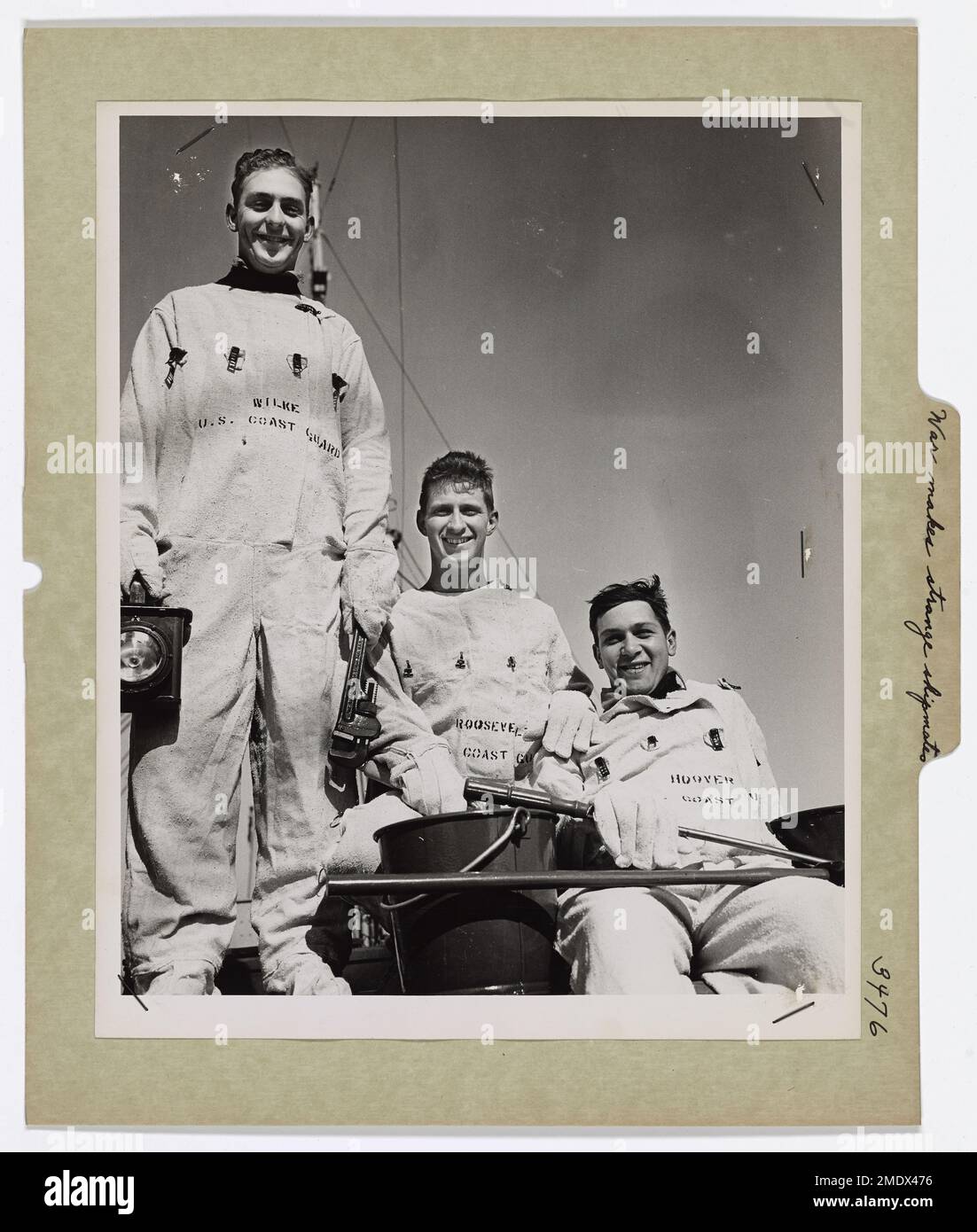 Three Coast Guardsmen, Herbert Paul Wilke, Julian Kean Roosevelt, and ...