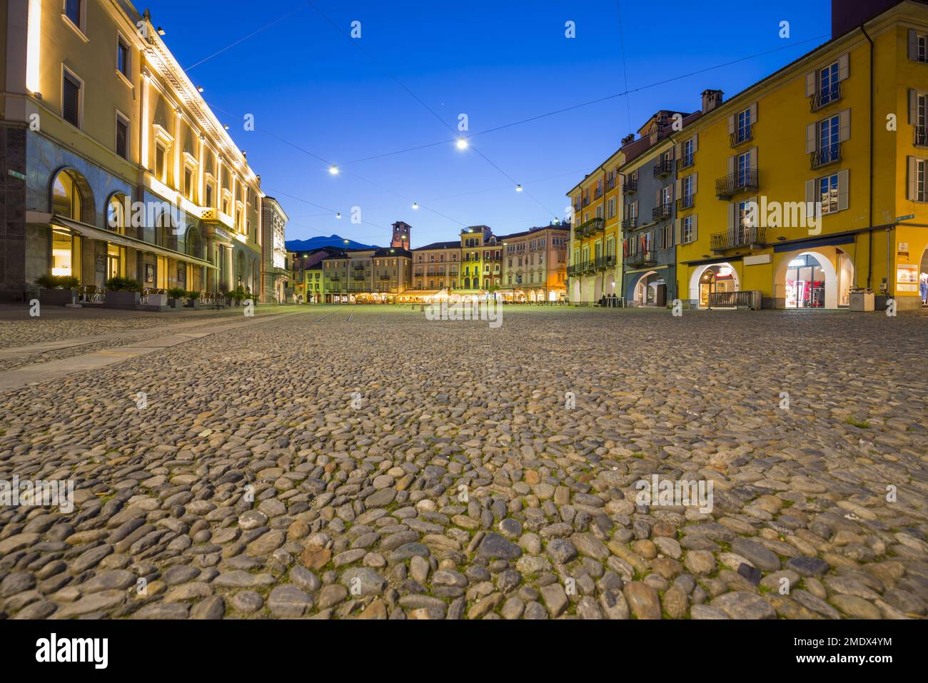 City Square in Locarno in Dusk in Ticino, Switzerland Stock Photo - Alamy