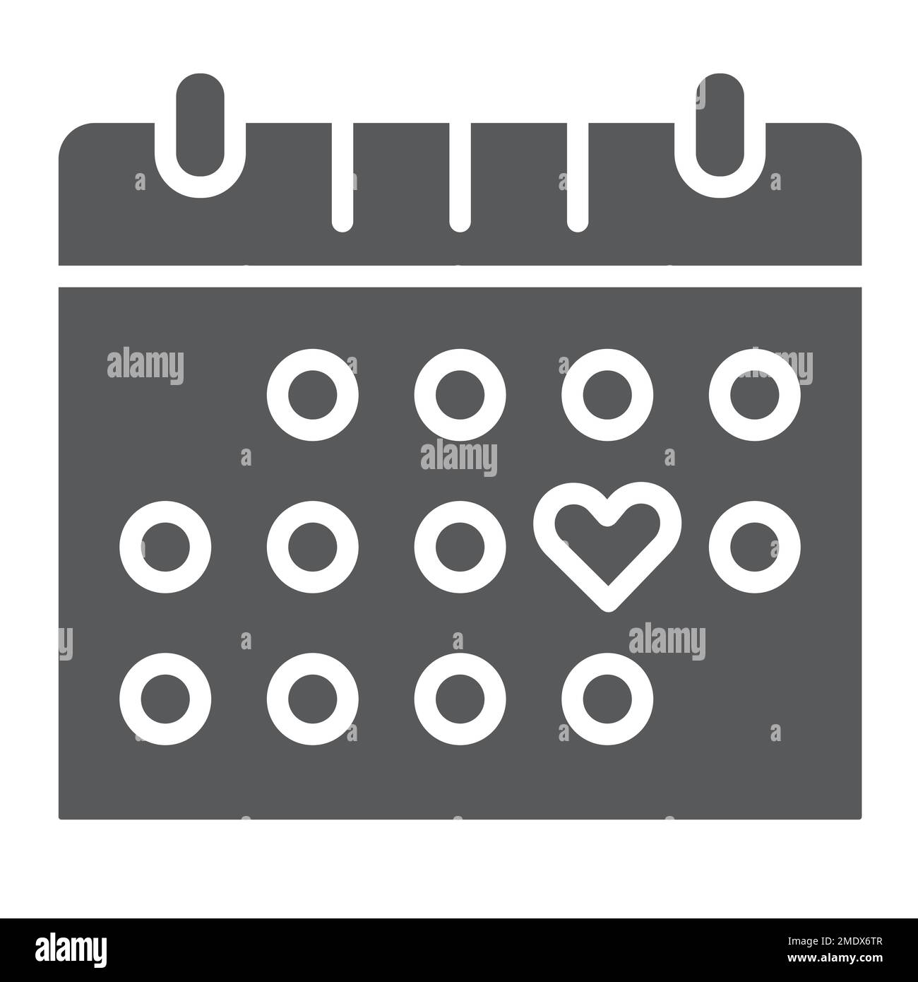 Love calendar glyph icon, romance and love, valentine date sign, vector ...