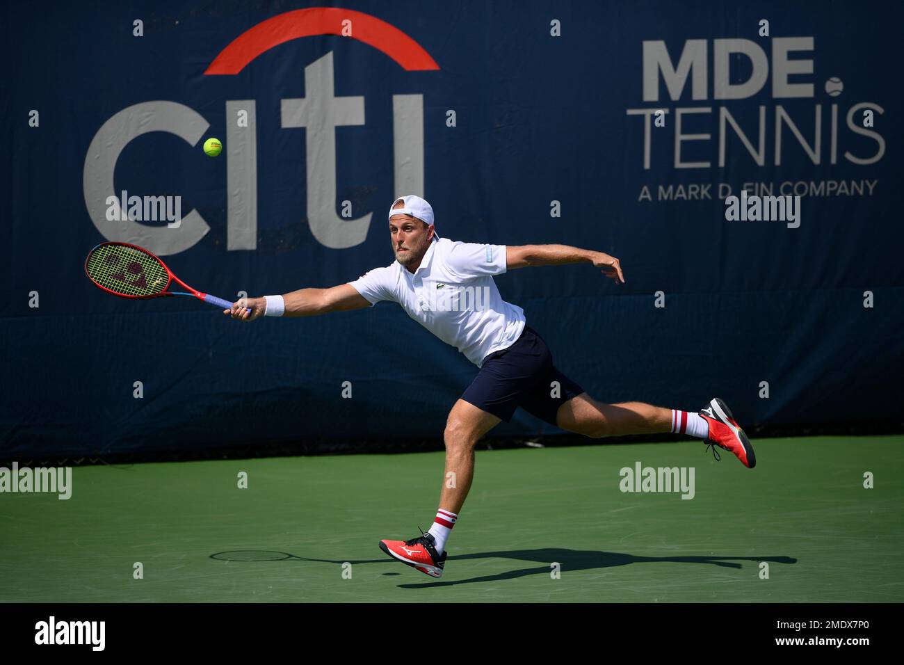 Denis Kudla competes against Brandon Nakashima during a match in the ...