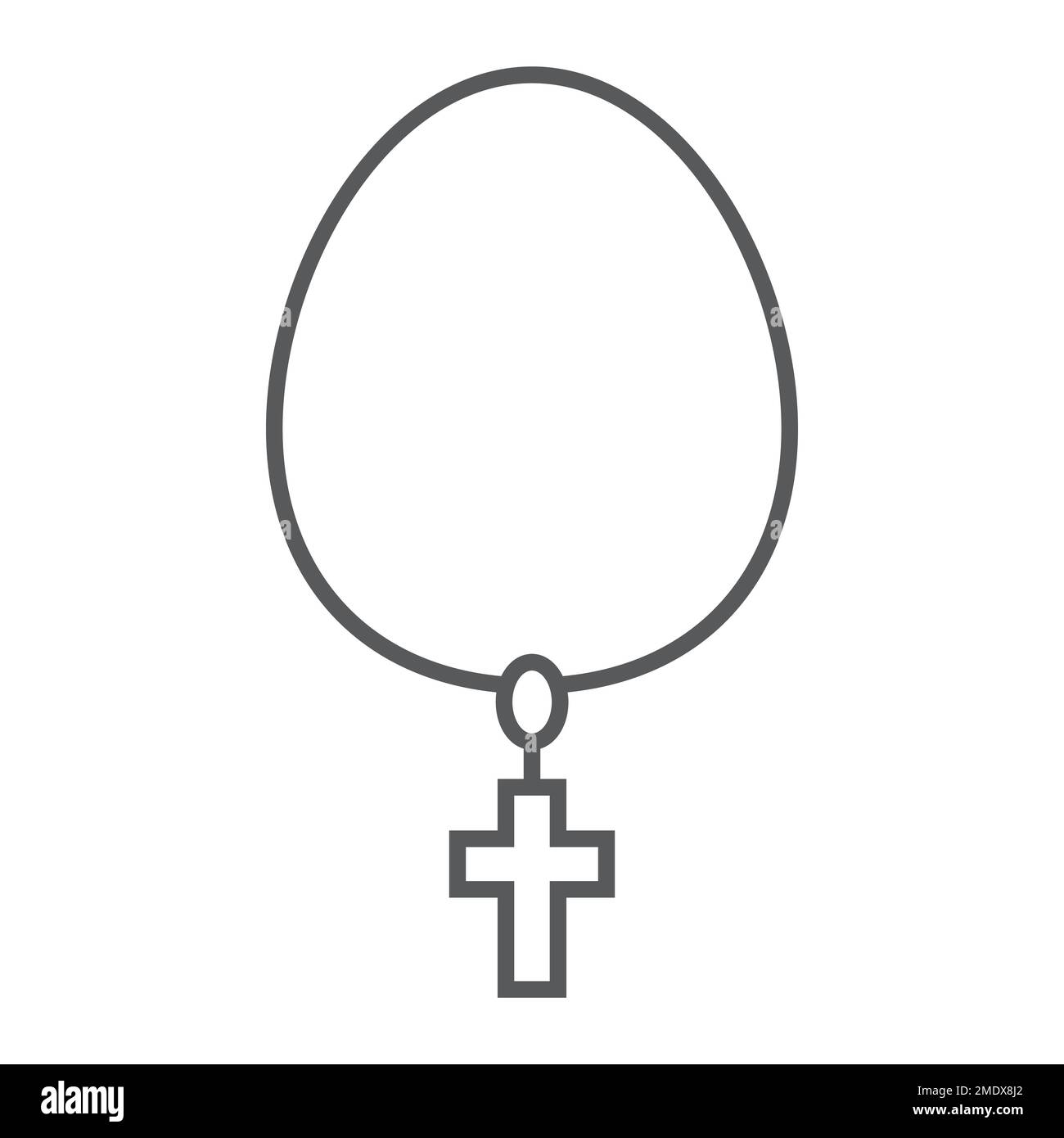 Necklace with cross thin line icon, jewellery and accessory, christian ...