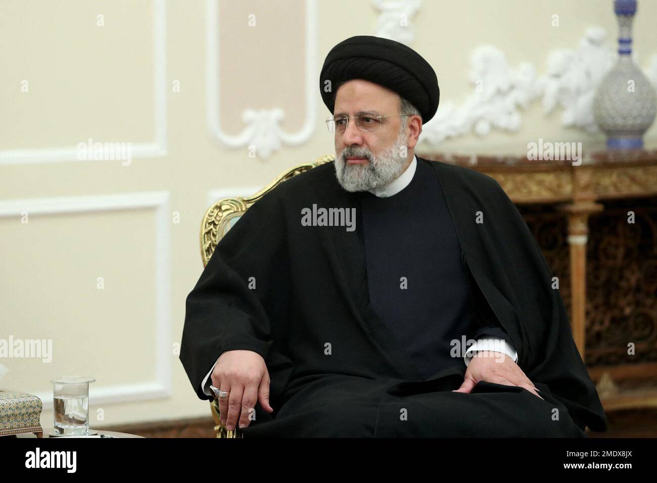Iranian President Ebrahim Raisi during a meeting in the capital Tehran ...