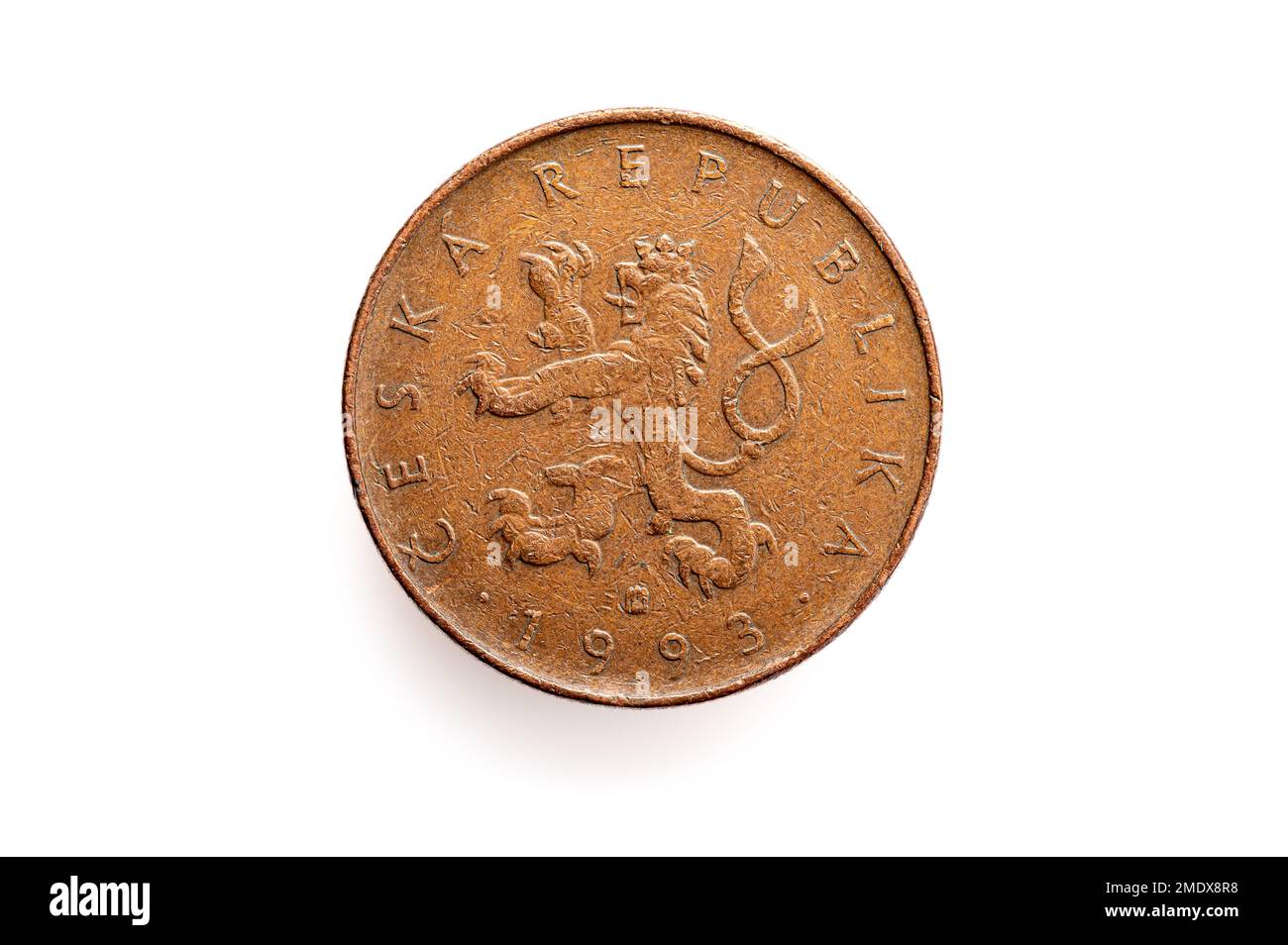 Back of a Czech 10 Czech Koruna coin from 1993 side by side Stock Photo ...