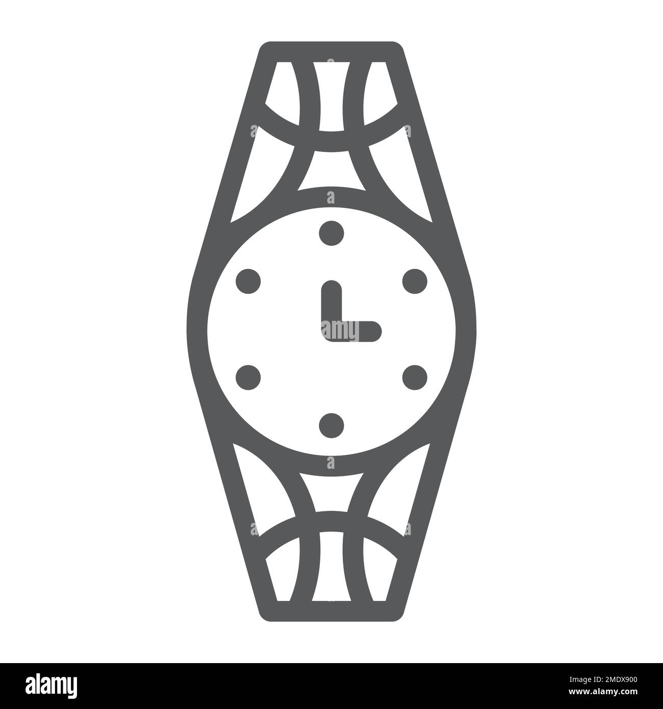 Wristwatch line icon, clock and accessory, watch sign, vector graphics ...