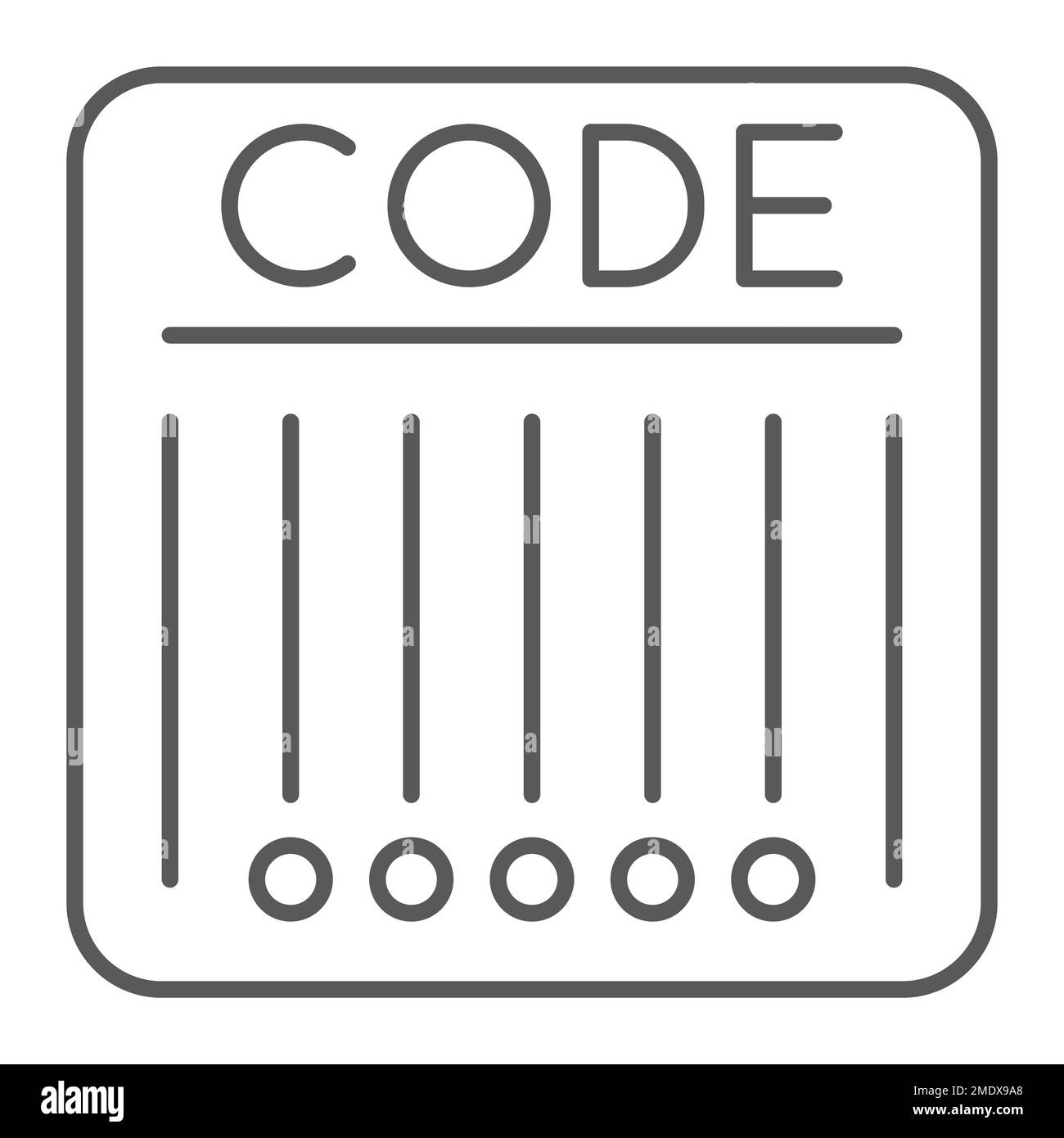 Barcode thin line icon, retail and strip, code sign, vector graphics, a ...