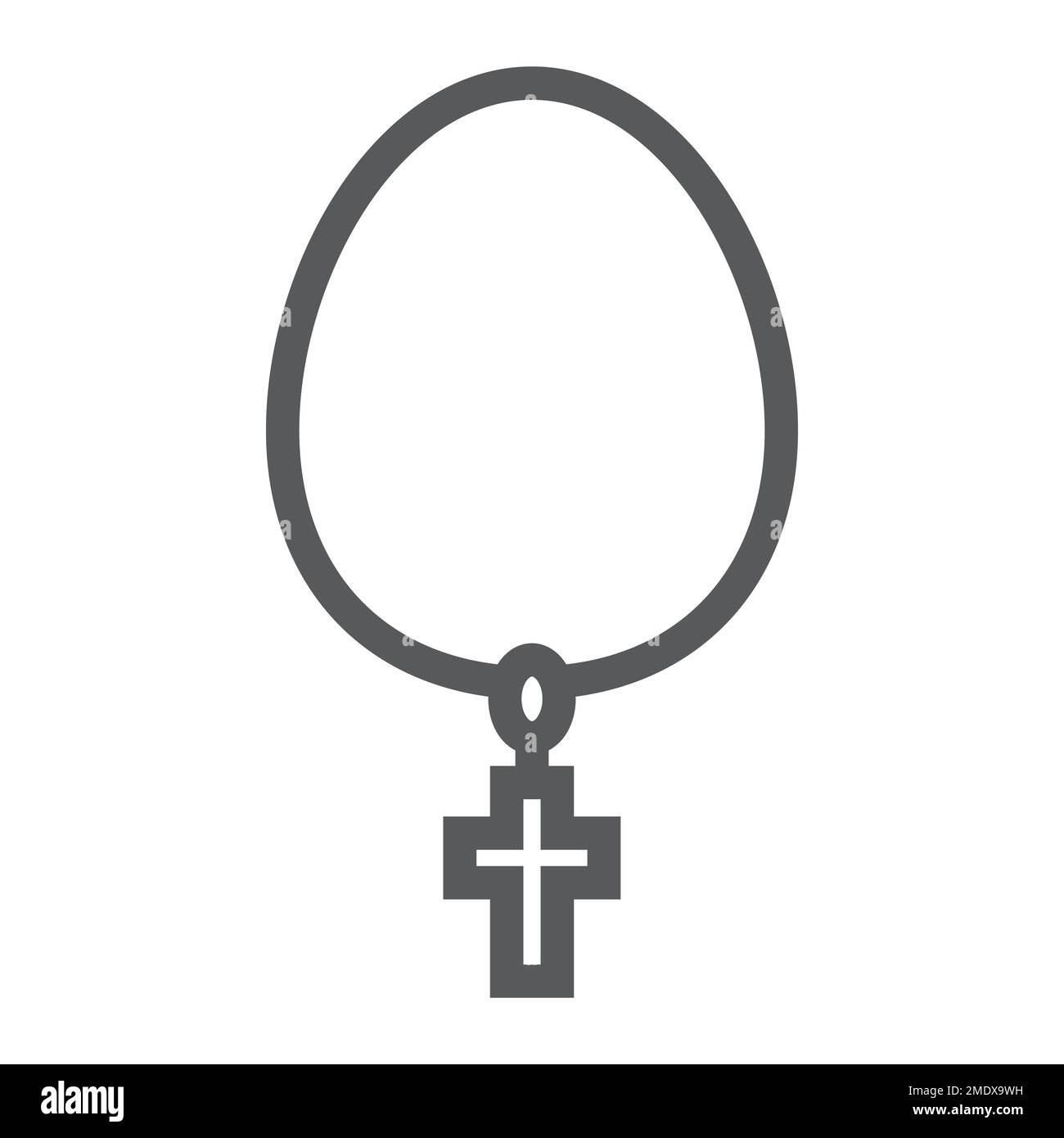 Necklace with cross line icon, jewellery and accessory, christian chain ...