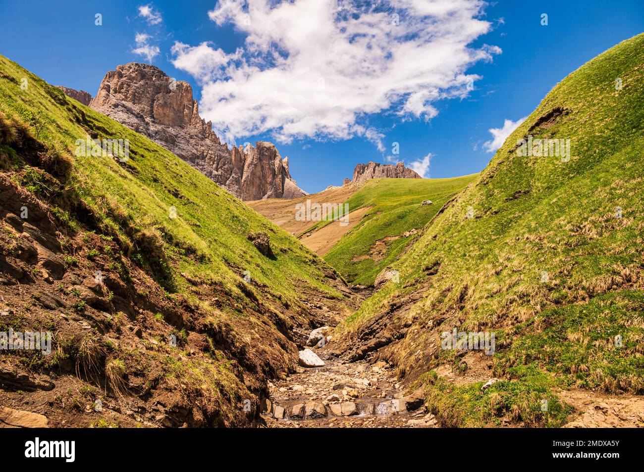 mountain landscape inside Col Rodella along the hike to Sandro Pertini ...