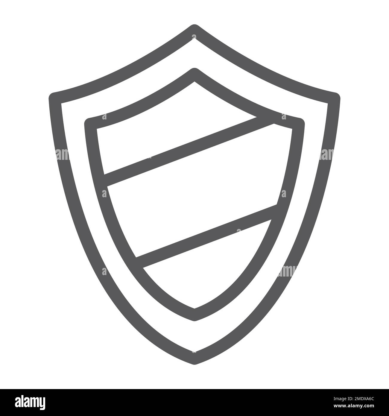 Protection Line Icon Guard And Safety Shield Sign Vector Graphics A Linear Pattern On A