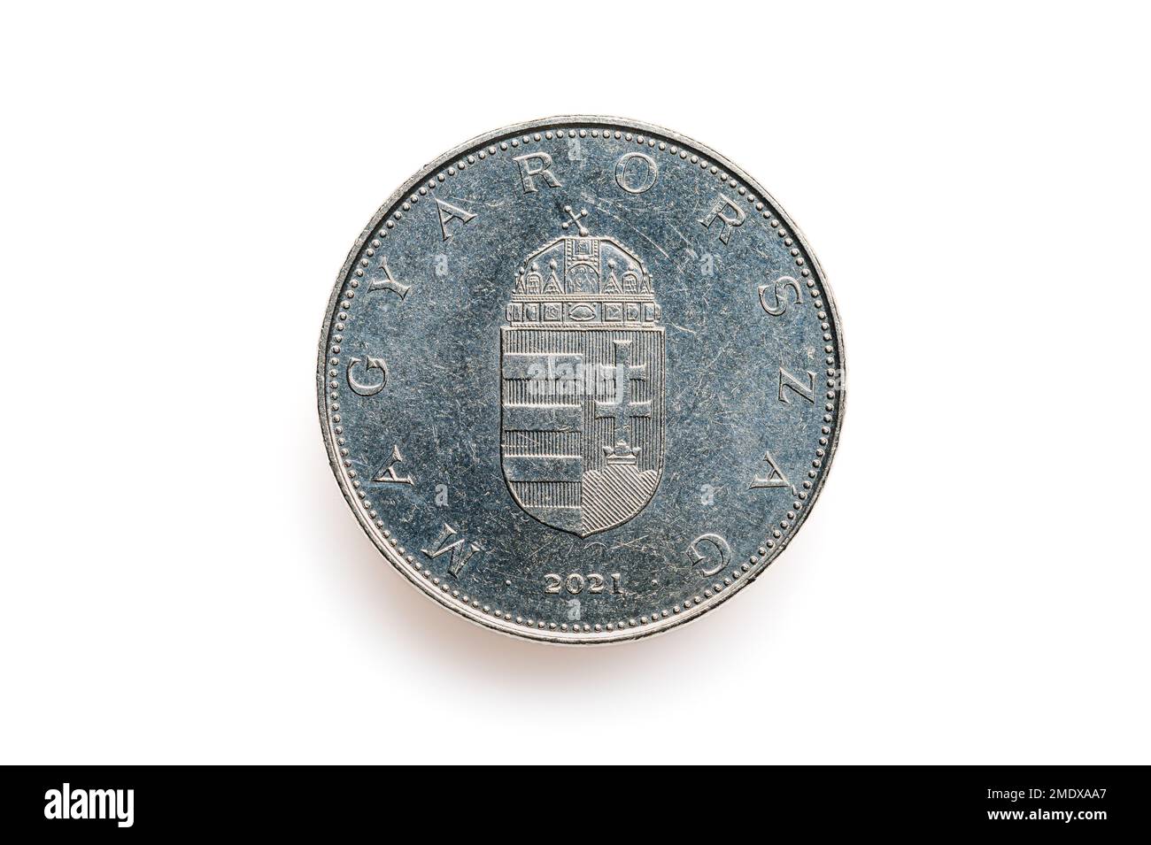 Back of a hungarian 10 Forint coin from 2021 Stock Photo - Alamy