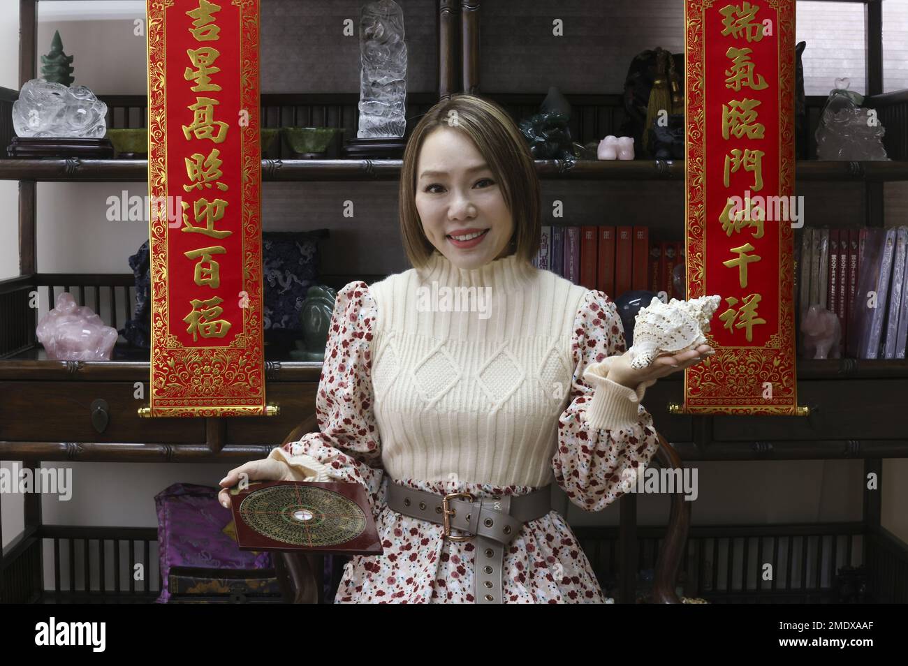 Feng Shui master Yun Wen-zi, also known Master Cloud, in her office in ...