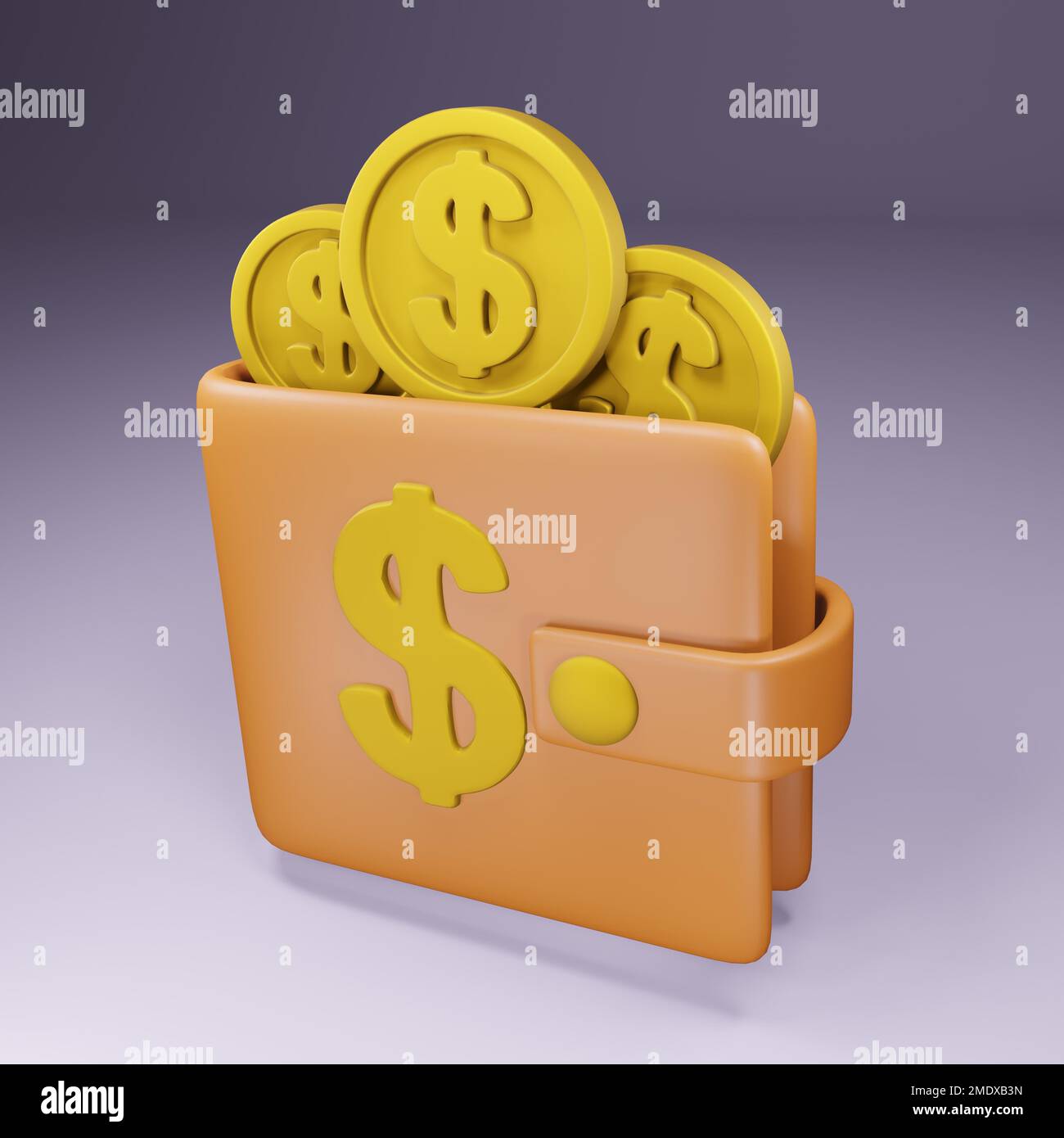 Wallet with dollar coins. Financial management business concept. Purse ...