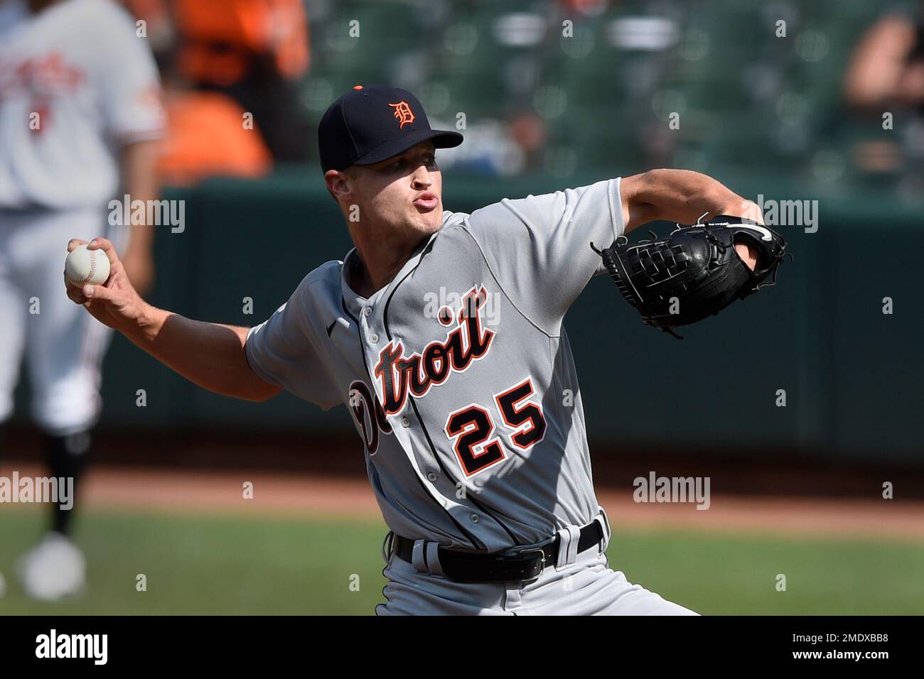 Detroit Tigers pitcher Matt Manning throws to a Baltimore Orioles ...