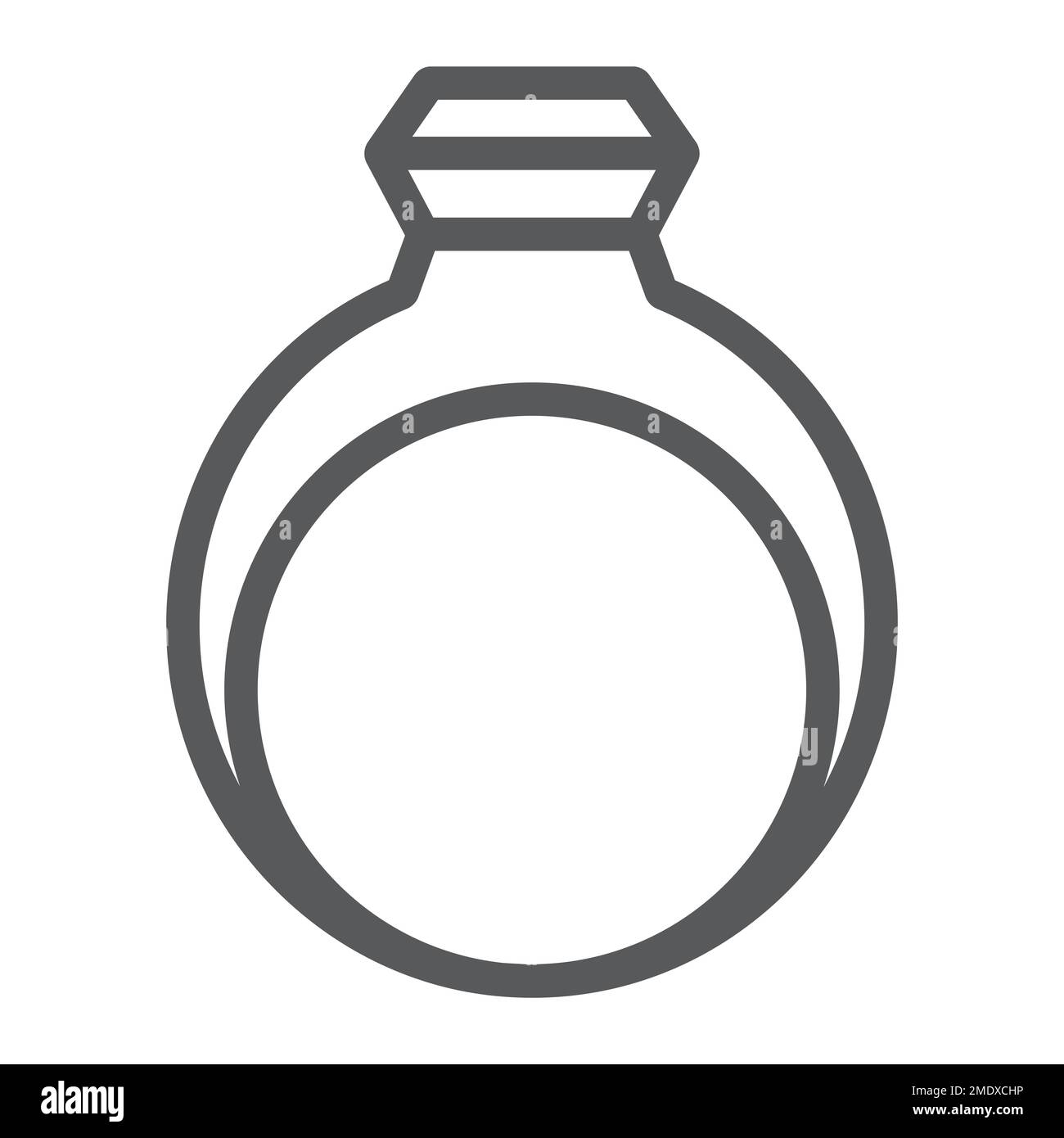 Ring line icon, jewelry and accessory, jewel sign, vector graphics, a ...