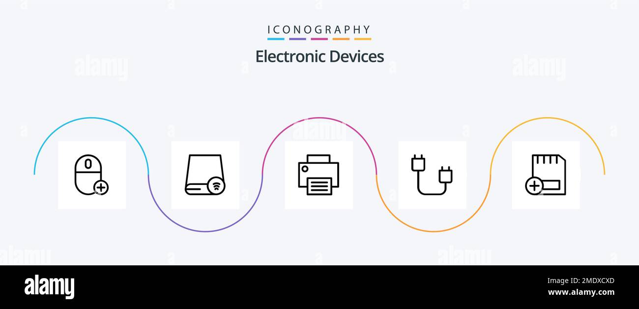 Devices Line 5 Icon Pack Including devices. computers. gadget. printer ...
